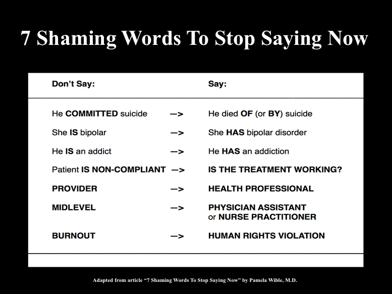 Stop saying these 7 shaming words in medicine. Right now.