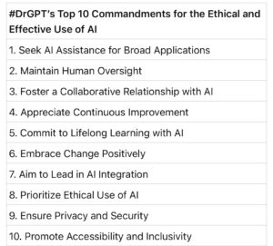 Top 10 commandments for the ethical and effective use of AI